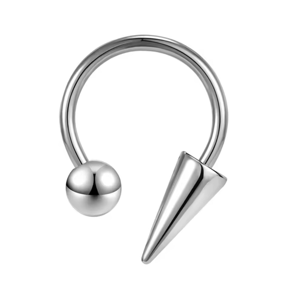 Spike Lippy Loop Labret Ring Horseshoe | Snake Bite Piercing | Lip Hug ...