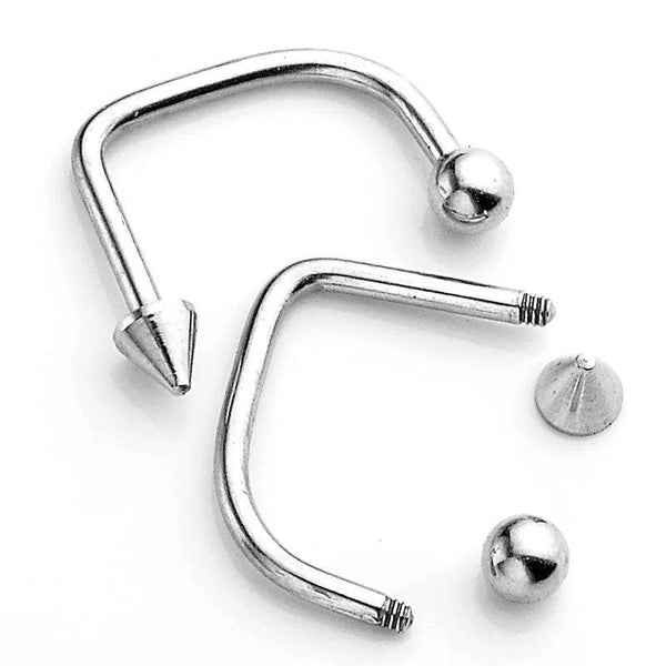 Spike Lippy Loop Labret Ring | Lip Hugger U - Shaped Horseshoe ...