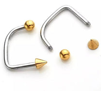 Spike Lippy Loop Labret Ring | Lip Hugger U - Shaped Horseshoe ...