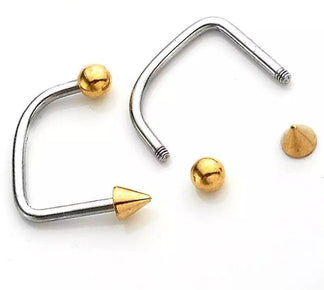 Spike Lippy Loop Labret Ring | Lip Hugger U - Shaped Horseshoe ...