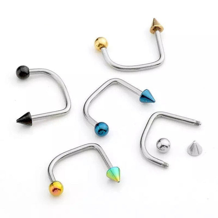 Spike Lippy Loop Labret Ring | Lip Hugger U - Shaped Horseshoe ...